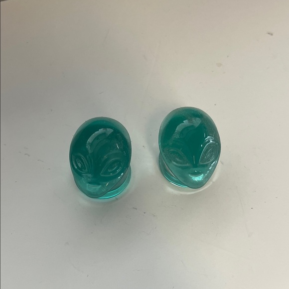 Accessories | Teal Alien Head Glass Gauges | Poshmark